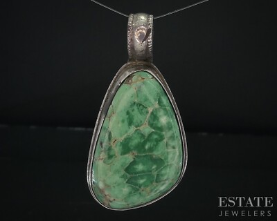 Vintage Sterling Turquoise Navajo David Umpleby Santa Fe Pendant 14g ...