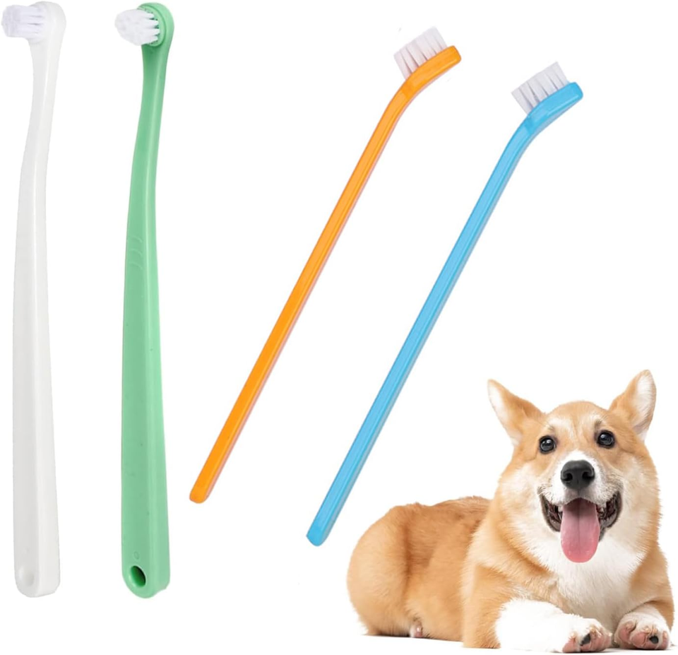 Yharnamite 4 Pcs Small Dog Toothbrushes, Cat Toothbrush, Mini Head Soft ...