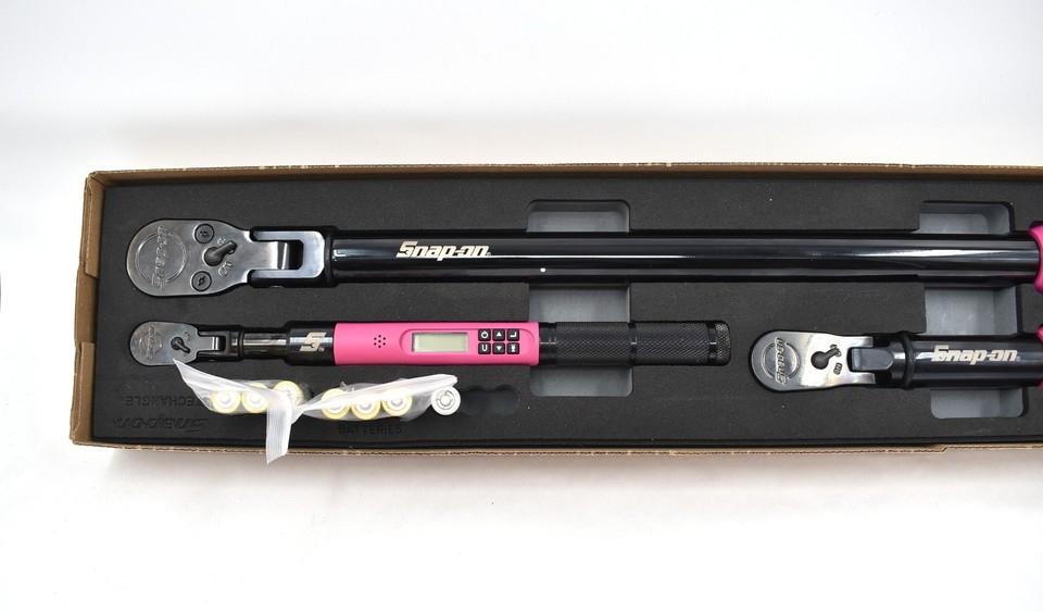 Snap-On ATECHFSET02EP 3pc TechAngle Flex-Head Torque Wrench Set Pink | eBay