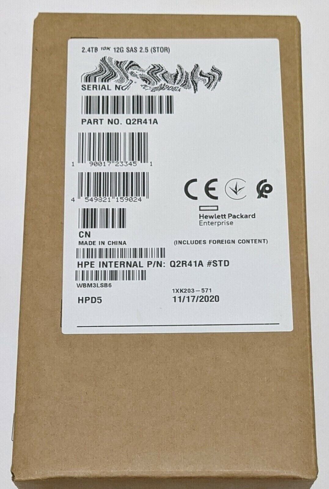 NEW Q2R41A P00441-001 HPE MSA 2.4TB 12G SAS 10K 2.5" 512e ENT HDD Hard ...