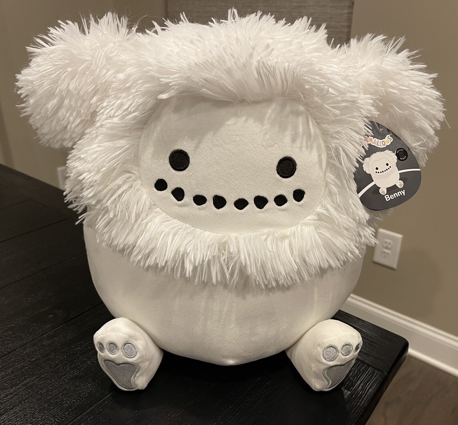 Squishmallow 12” Snowman Benny White Bigfoot Silver Feet SELECT SERIES ...