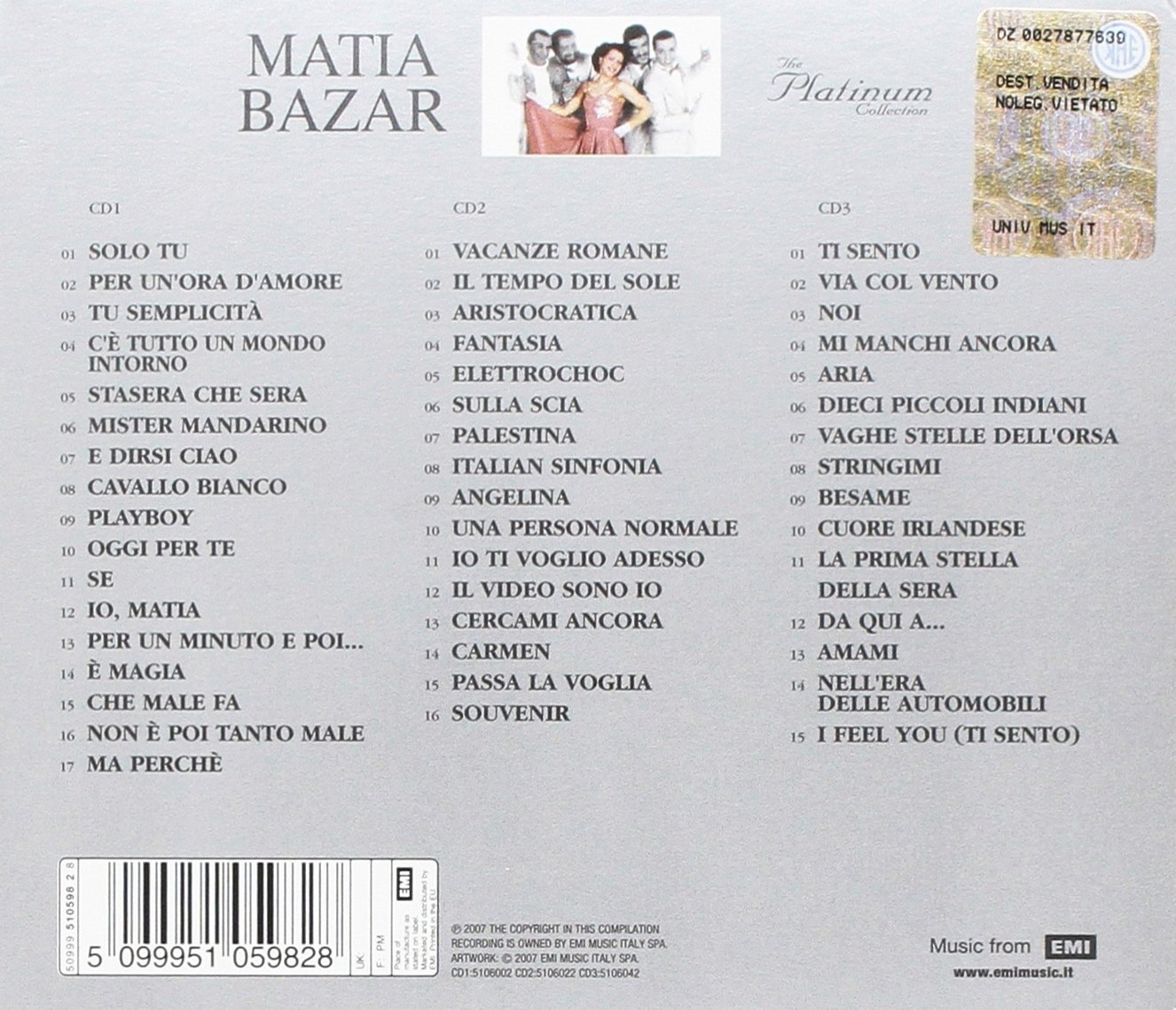 Matia Bazar Platinum Collection (CD) (UK IMPORT) 5099951059828 | eBay