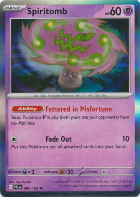 x1 Spiritomb - 089/193 - Holo Rare Pokemon SV02 Paldea Evolved M/NM | eBay