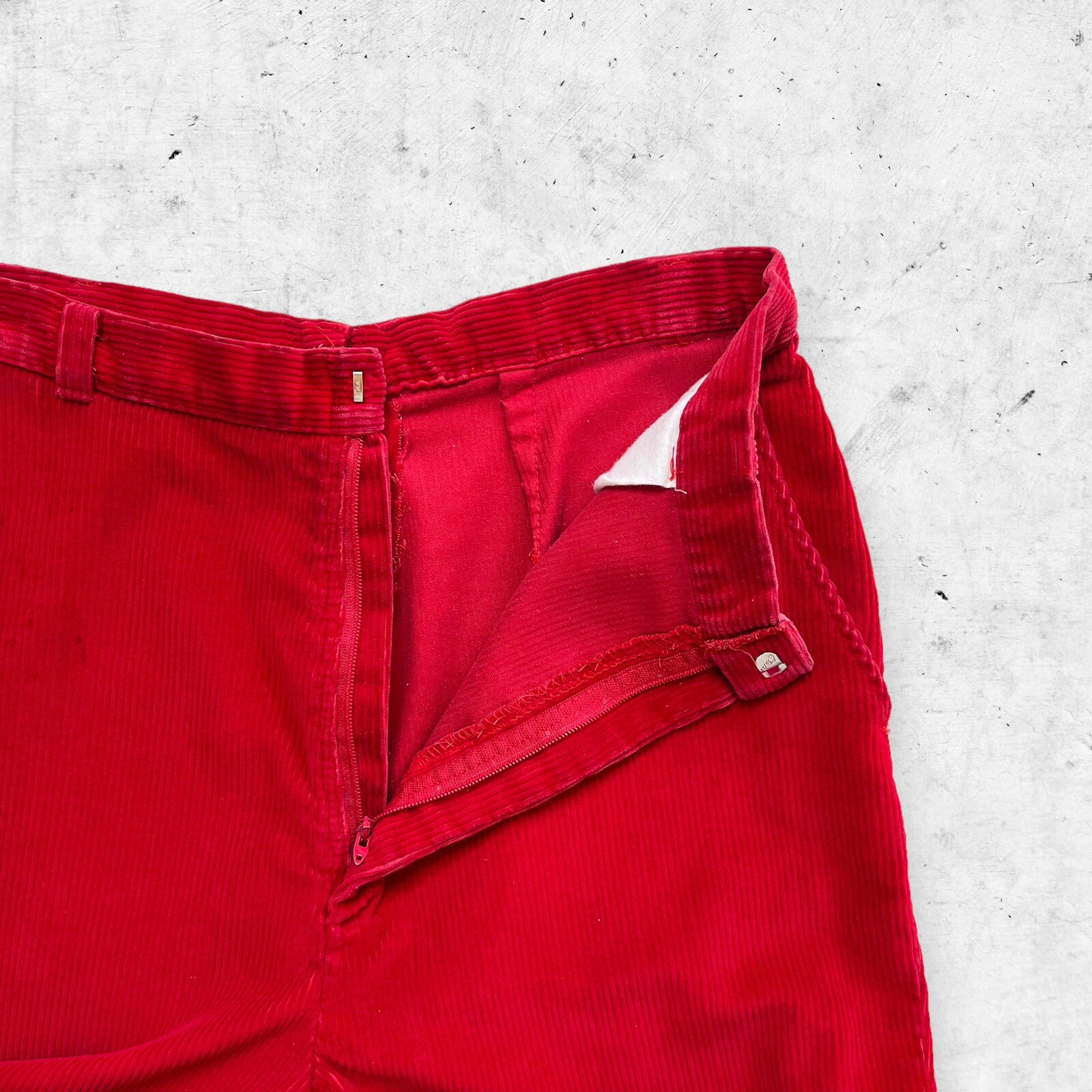 Vtg 80s Hartwell Red Corduroy Pants, Flat Front, Talon Zipper Straight ...