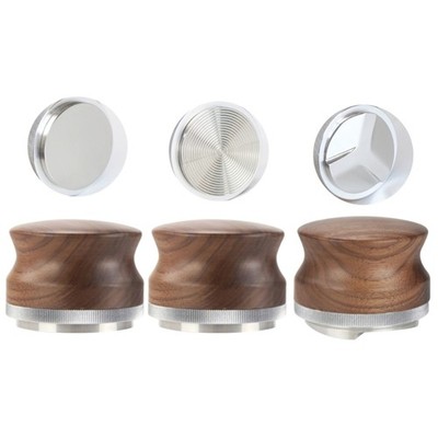 Stainless Steel Coffee Tamper 53mm Walnut Coffee Powder Hammer ...
