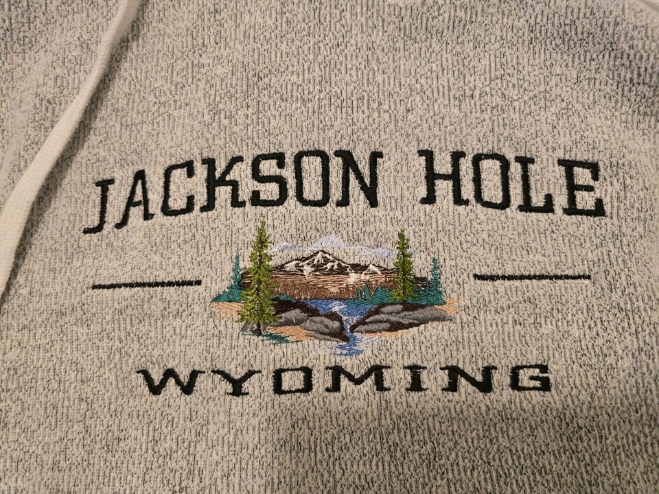 Renegade Club Sweater Mens Large Gray Jackson Hole Wyoming Pullover | eBay
