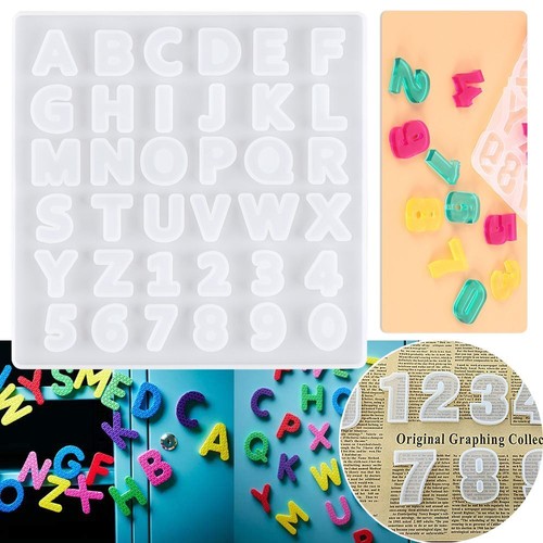 Handmade Resin Casting DIY Crafts Alphabet Number Resin Mould Silicone ...