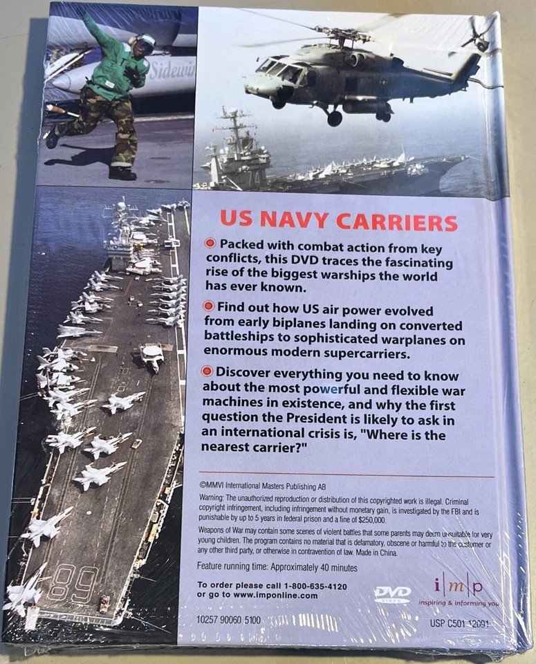 US Navy Carriers Weapons Of War Military Documentary 2006 DVD & Book ...