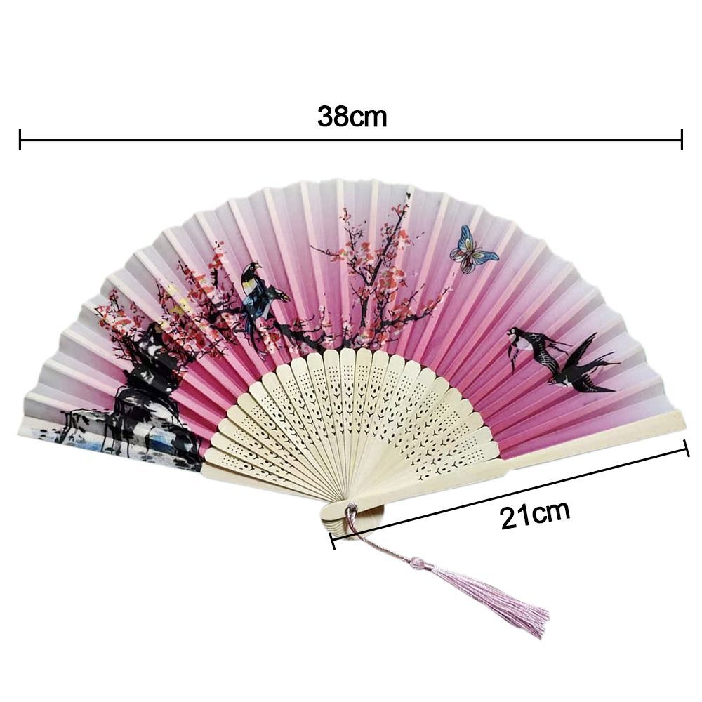 Colorful Vintage Folding Fan Shank Classical Dance Fan Clothing ...