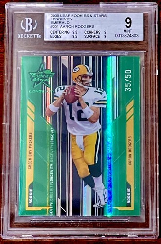 2005 LEAF ROOKIES & STARS LONGEVITY EMERALD #201 AARON RODGERS RC/50 ...
