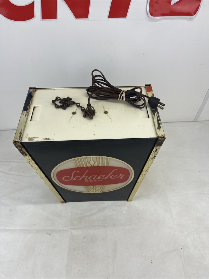 *RARE* Vintage Hanging 3D Schaefer Lighted Beer Sign And Clock 15”x13 ...
