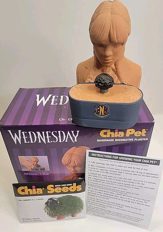 Wednesday Addams Jenna Ortega Chia Pet Handmade Decorative Planter ...