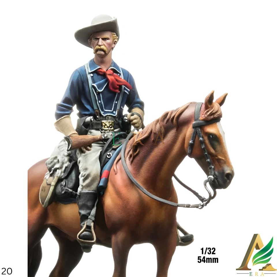 1/32 Cavalry Officer Unassembled Unpainted Resin Figure Model Kit Toys ...
