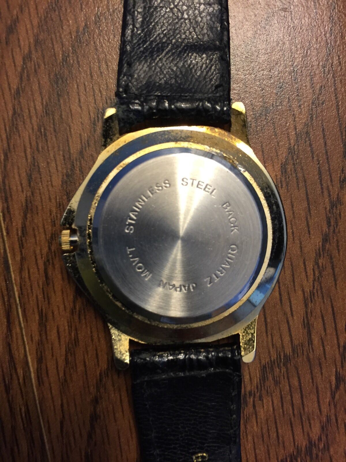 COLLECTIBLE Vintage Dress SHYE Gold color QUARTZ WATCH Leather Band | eBay