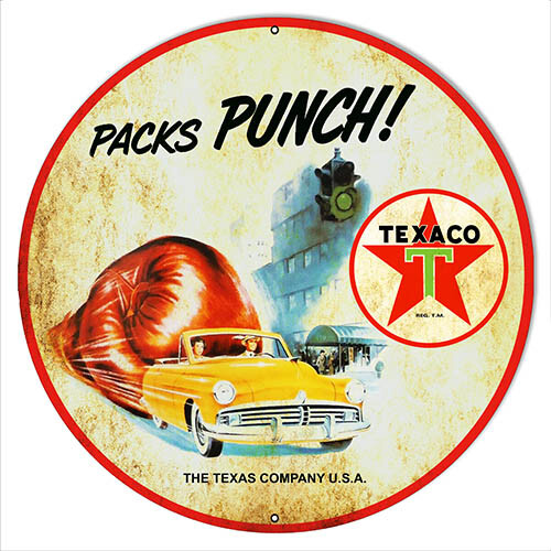 Texaco Packs Punch Reproduction Vintage Metal Sign | eBay