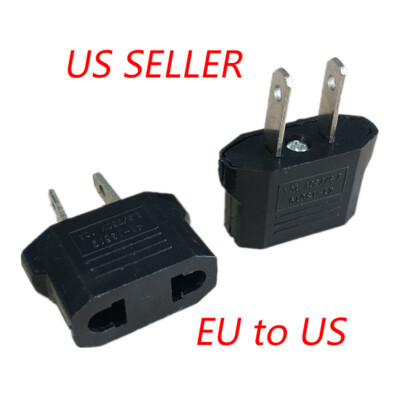 12 PCs 2-Prong European Round to American Flat Wall Outlet Plug Adapter ...