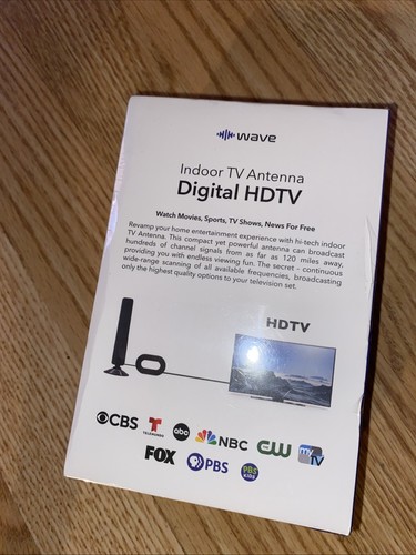 Wave Max Indoor TV Antenna 4K Ultra HD Signal Booster No Subscriptions ...