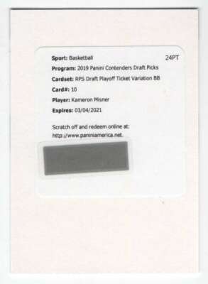 2019 Contenders Draft RPS Draft Ticket Playoff Variation AUTO /18 ...