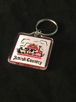 Vintage Double Sided Amish Country Keychain Unused From Collection | eBay