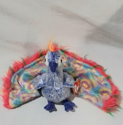 Vintage Ty Beanie Babie - Flashy The Peacock--MWMT-Colorful 7" New | eBay