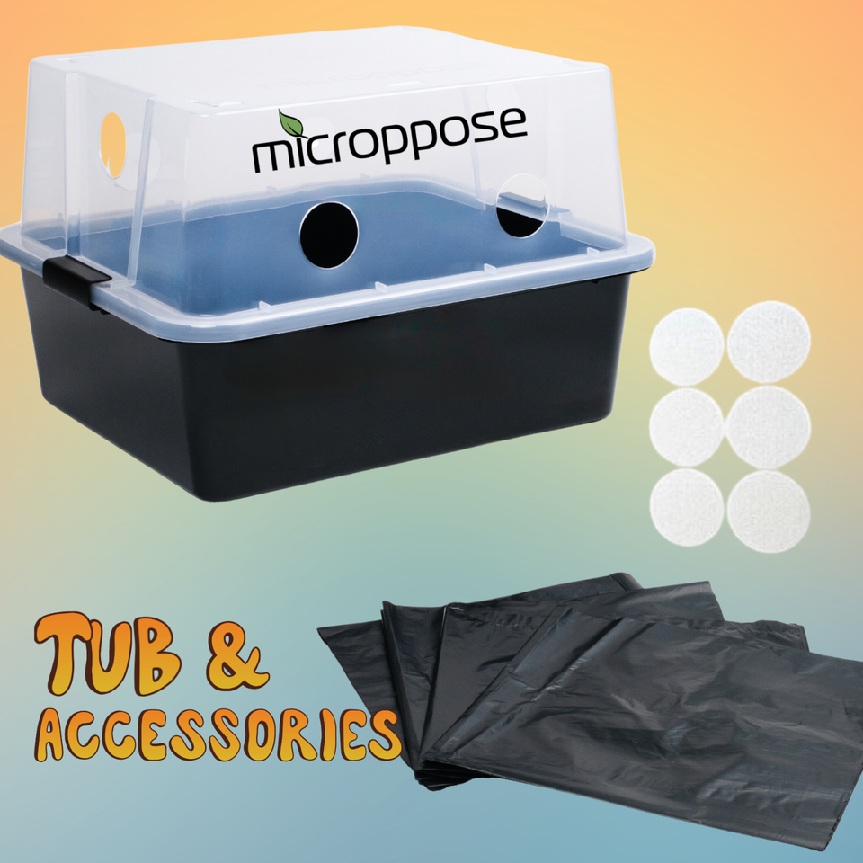 Microppose Monotub Size Medium; Mushroom Cultivation Grow Kit Mono-tub ...