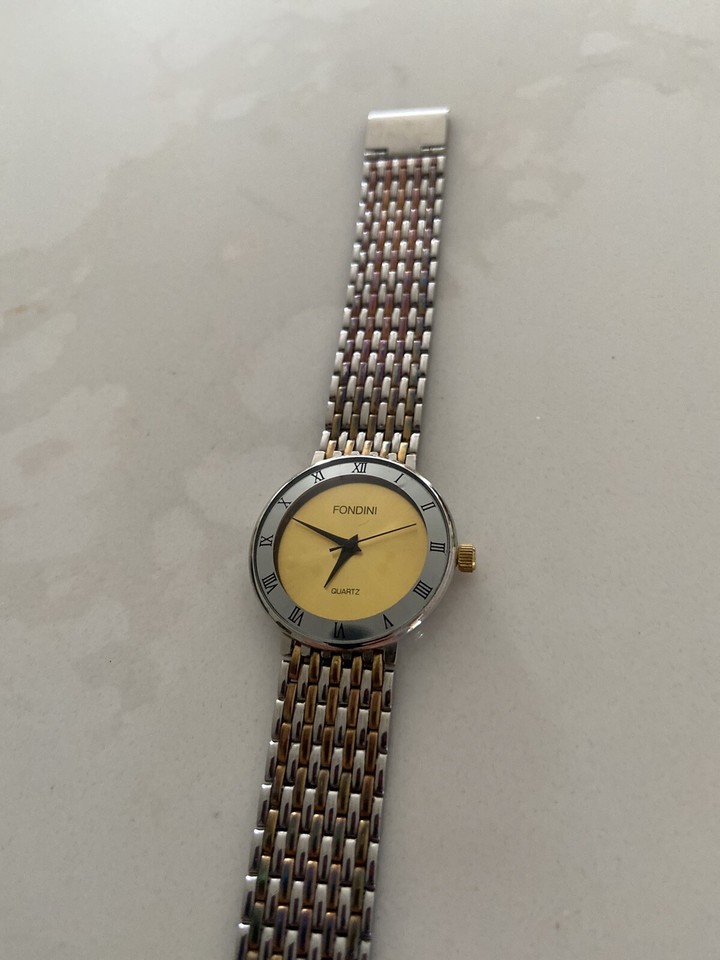 Vintage Fondini Unisex Dual Gold Tone Roman Dial Quartz Watch New ...