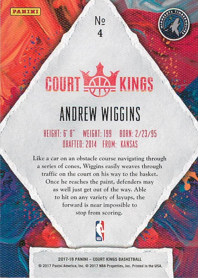 ANDREW WIGGINS 2017-18 Court Kings #4 Warriors | eBay