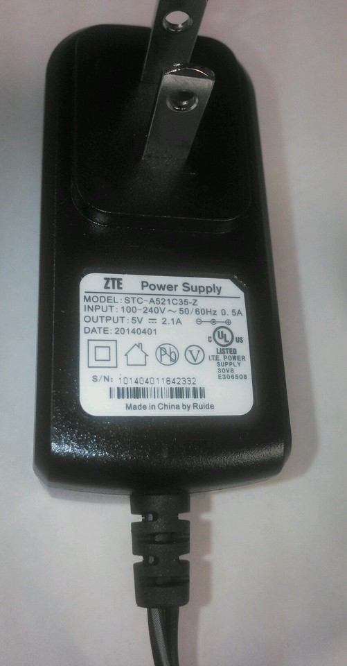 OEM ZTE stc-a521c35-z Power supply ac adapter WALL TRAVEL HOME CHARGER ...
