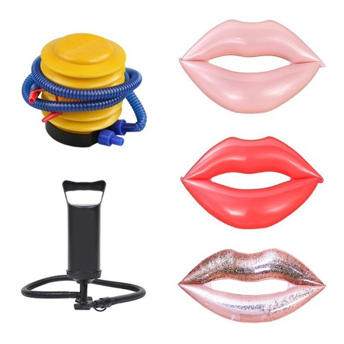 Inflatable Glitters Lips Pool Float Raft Swimming Floating Circle ...