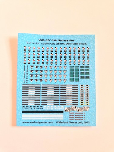 WW2 28mm Decals Transfer Waterslide German Waffen SS Heer Army Panzer ...