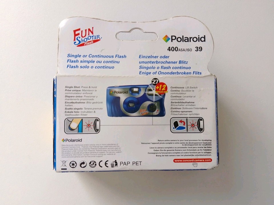 Polaroid Fun Shooter Flash Disposable Camera Boxed EXP 12/2009 | eBay UK