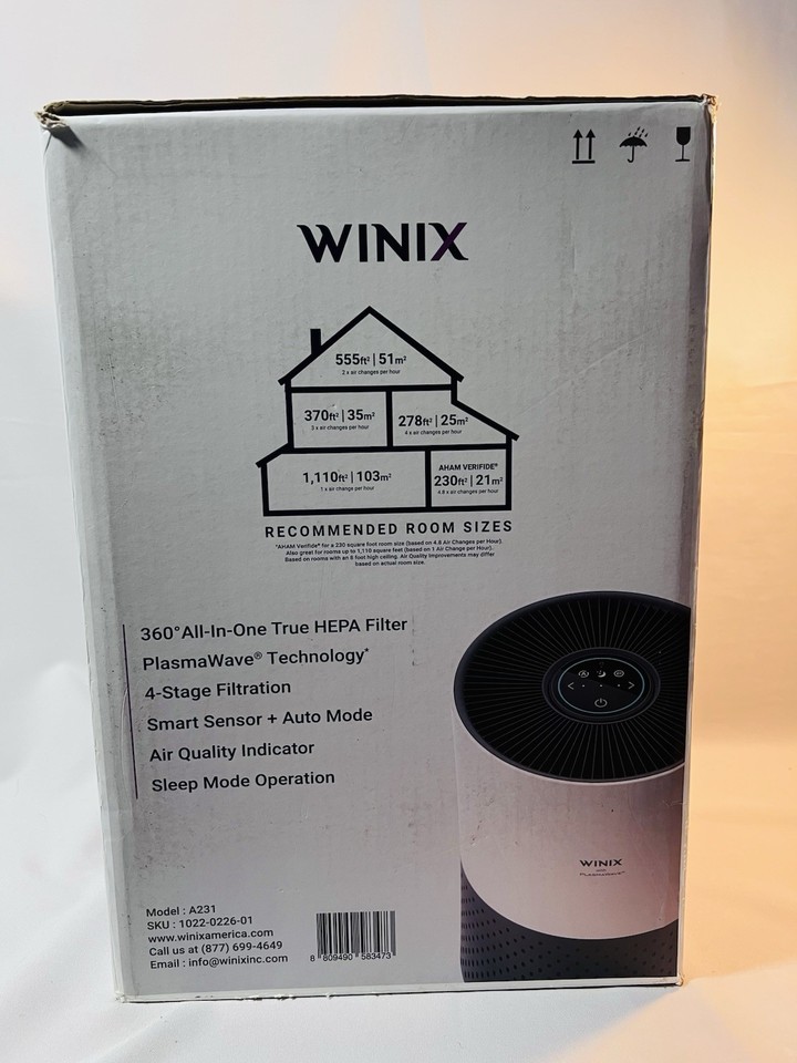 Winix A231 Air Purifier for Bedroom Air Quality Monitor True HEPA New ...