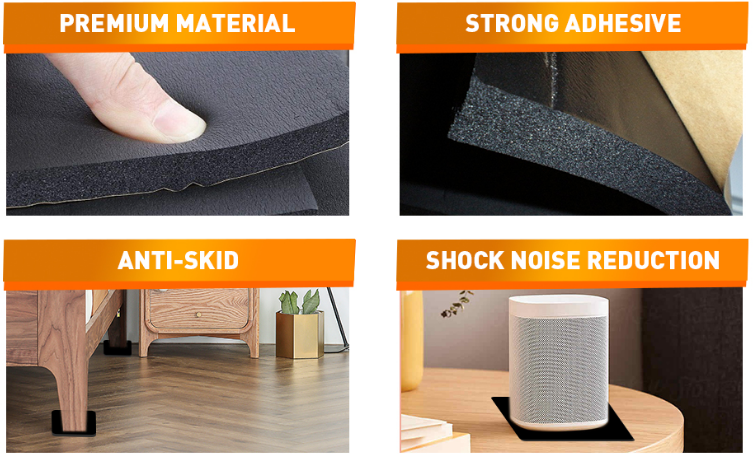 Self-Adhesive Black Closed Cell Sponge Foam Sheet Sound Deadener ...