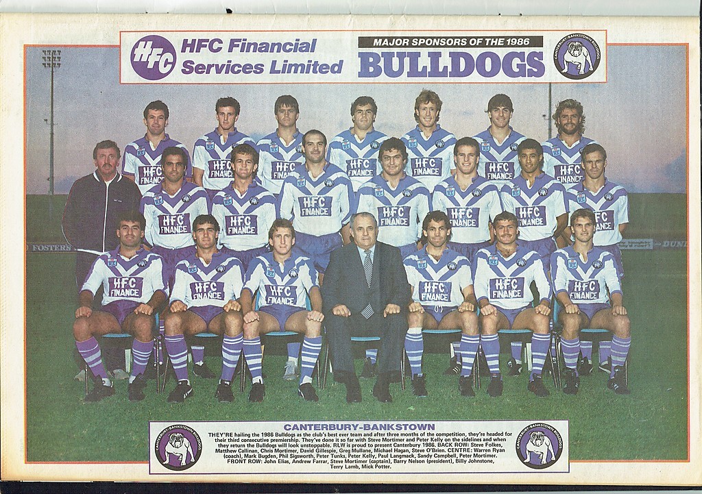 #T103. RUGBY LEAGUE WEEK 21/5/1986, CANTERBURY BULLDOGS PINUP | eBay ...