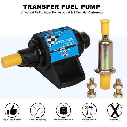 Universal Micro Fuel Pump Electric Gas Inline Low Pressure 4-7PSI 12V ...