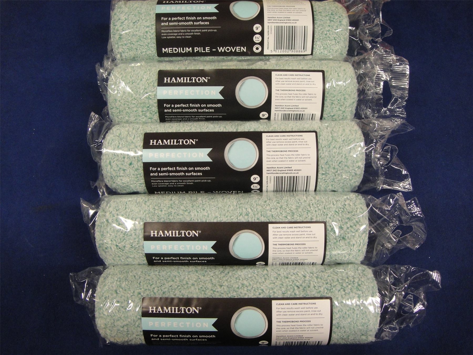 Hamilton Perfection Medium Pile Paint Roller Sleeve 9" 14216-009 x 5 ...