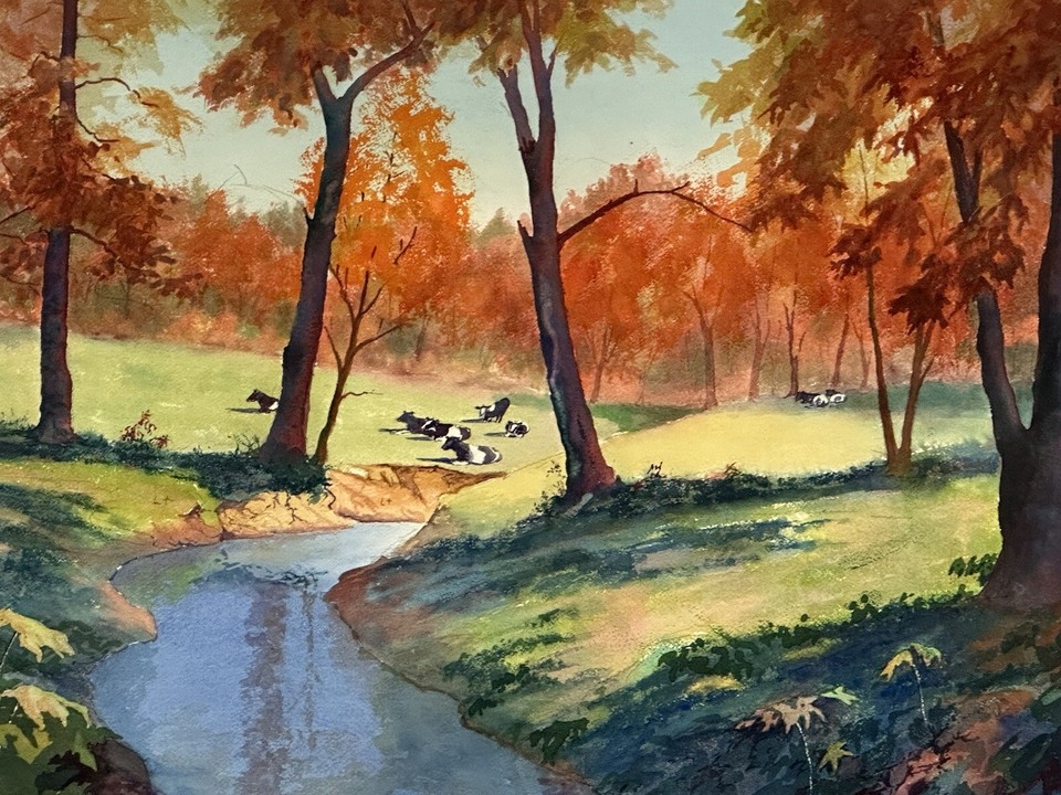 Superb Large Original Landscape Watercolour by American Artist Keith ...