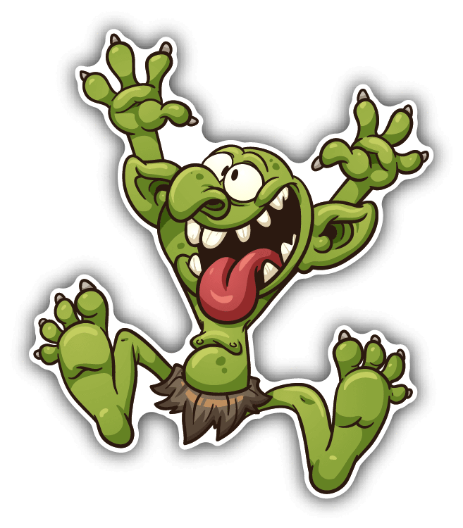 Troll Crazy Cartoon Car Bumper Sticker Decal | eBay