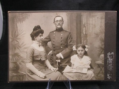 Antique Victorian Photo German Army Officer in Uniform & His Family ...
