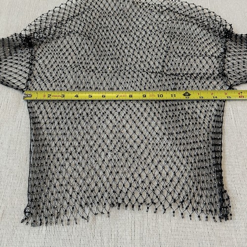 Black Fishnet Mesh Top Rhinestone Sheer Sexy Festival Gothic Rave | eBay