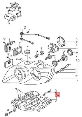 Genuine Mounting For Main Beam Headlight Left VW Touareg 7L6 7L6941291 ...