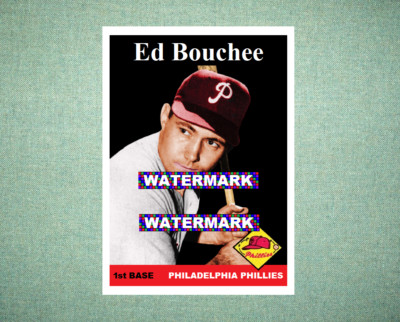 Ed Bouchee Philadelphia Phillies 1958 Style Custom Baseball Art Card | eBay