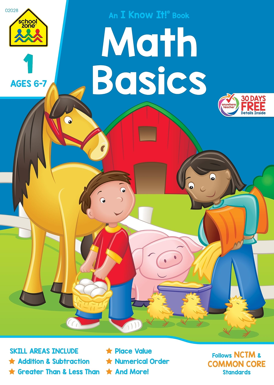 School Zone - Math Basics 1 Workbook - 32 Pages, Ages 6 to 7, Grade 1 ...