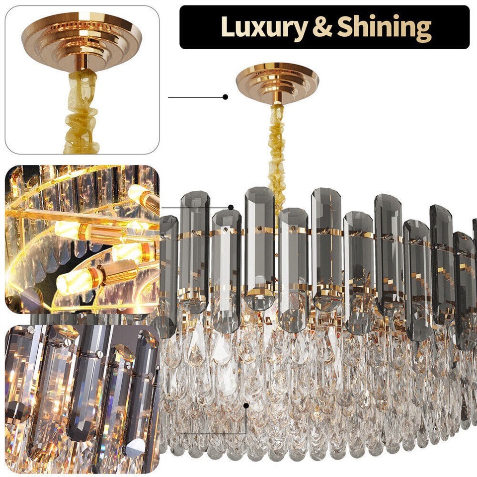 Luxury LED Crystal Ceiling Light Fixture Lamps Modern Chandelier ...