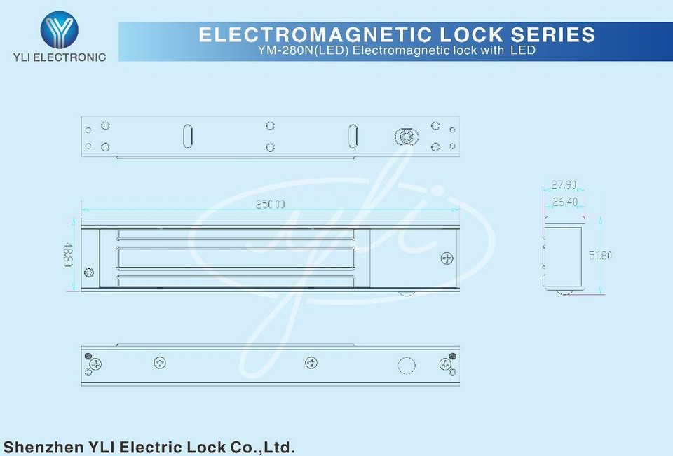 YLI YM-280N(LED) 280Kg/600lbs Single Door Electric Magnetic Lock | eBay
