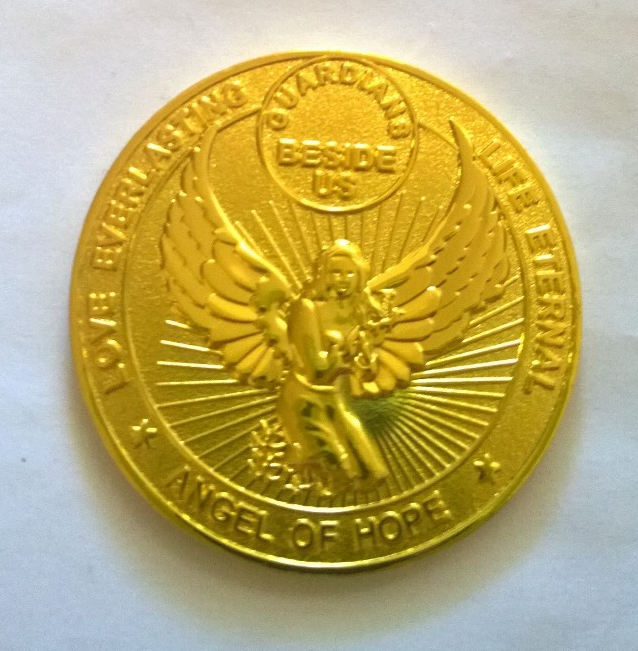 Guardian Angel Pocket coin token Angel of Protection & Angel of Hope 1. ...