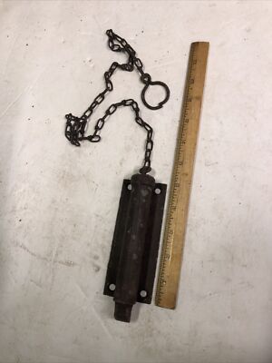 Antique PULL CHAIN DOOR BARN DOOR LOCK LATCH...SPRING LOADED | eBay
