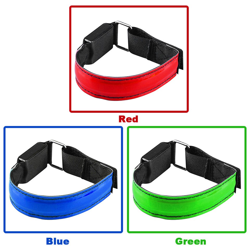 BLUE Charging LED Armband USB Rechargeable Running Arm Band Night ...
