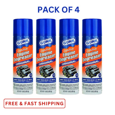 Gunk EB1 Engine Brite Original Heavy Duty Engine Degreaser Can 15oz, 4 ...