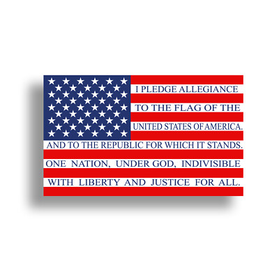 Pledge Allegiance USA American Flag Sticker Car Cup Vehicle Window ...